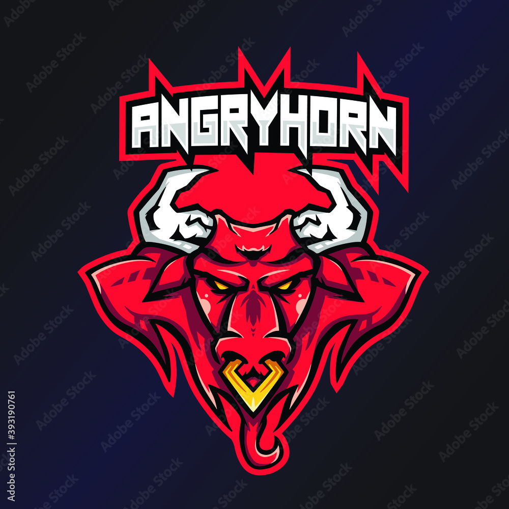 Angryhorn Esports Logo. Bull Logo. Esport Team Logo. Streamer Gaming ...