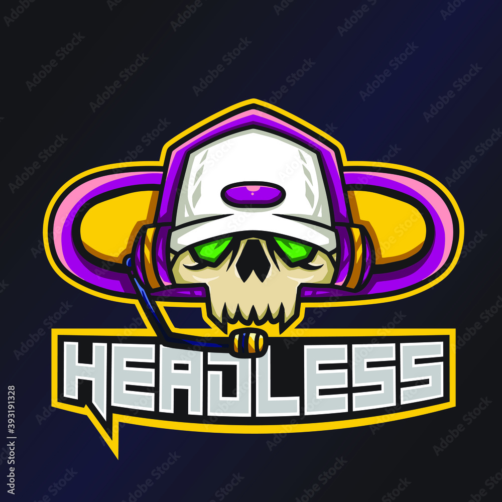 Headless Esports Logo. Skull Logo. Esport Team Logo. Streamer Gaming ...