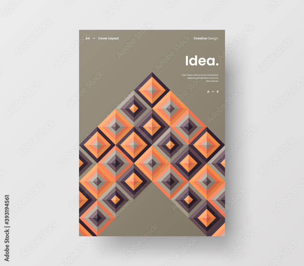 Brochure front page design layout. Vertical corporate identity A4 ...