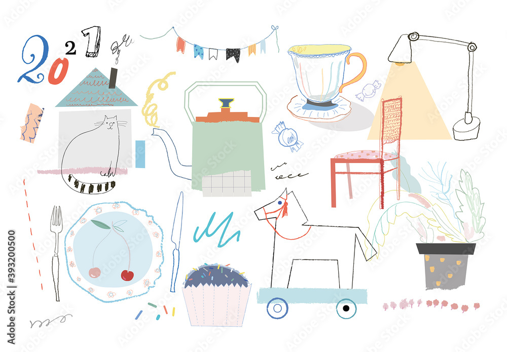 Hand Drawn 2021 Calendar Stock Template | Adobe Stock