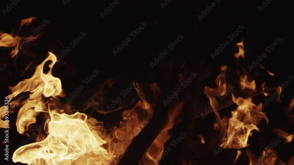 Vídeo do Stock: Huge bonfire of sacrifice burns in the night during the ...