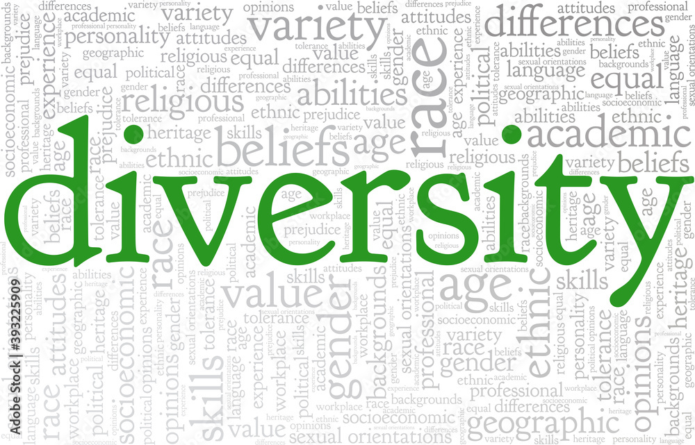 Diversity vector illustration word cloud isolated on a white background ...