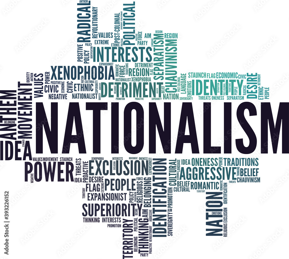 Nationalism vector illustration word cloud isolated on a white ...