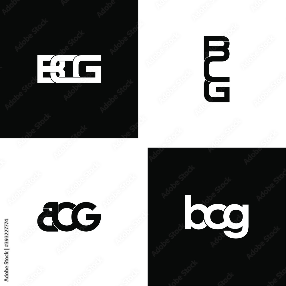 bcg letter original monogram logo design set Stock Vector | Adobe Stock