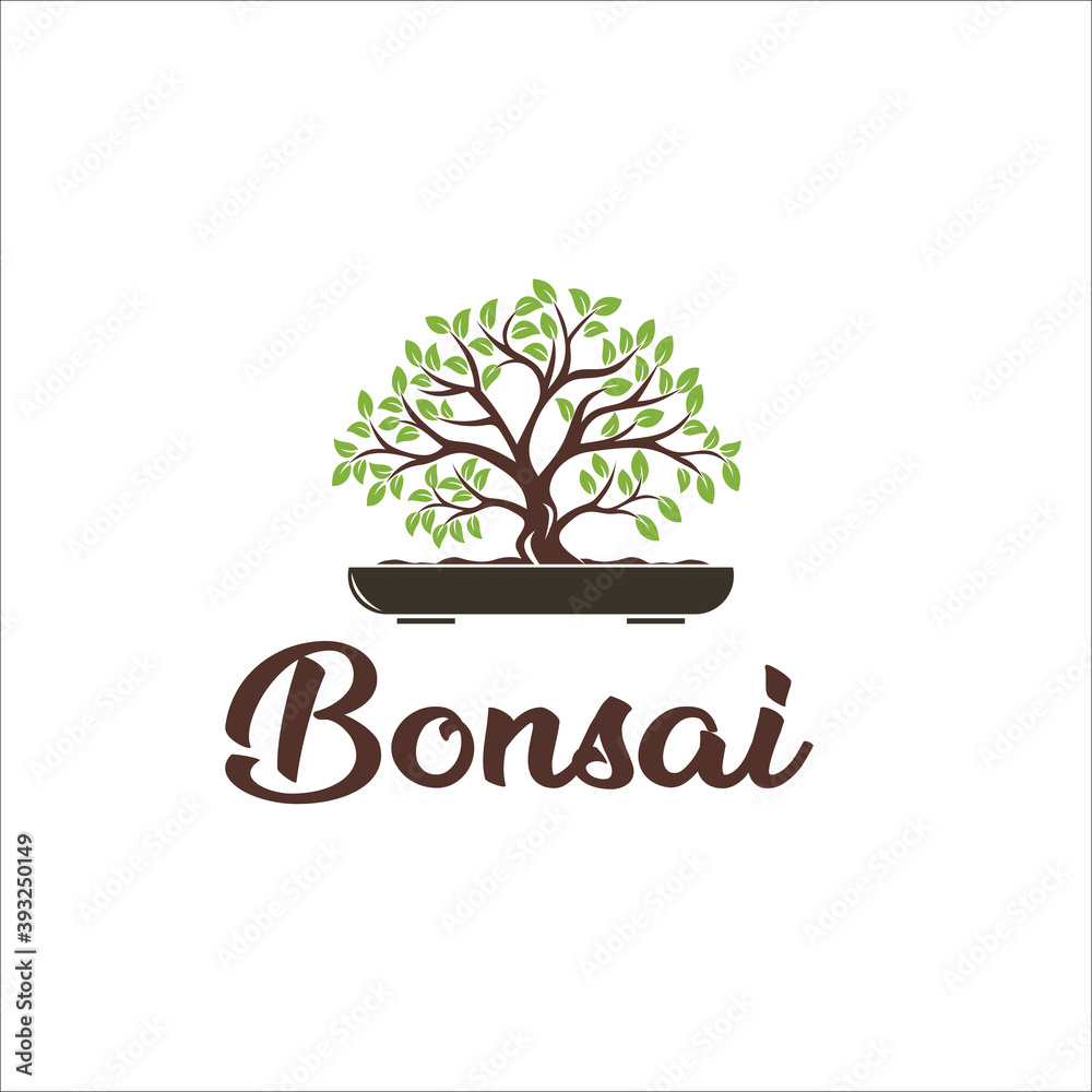 bonsai logo design silhouette icon vector Stock Vector | Adobe Stock