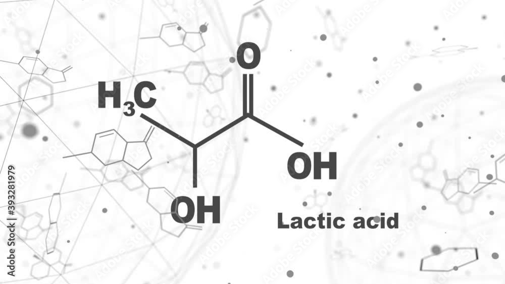 Lactic acid molecule. Structural chemical formula. Infographics ...
