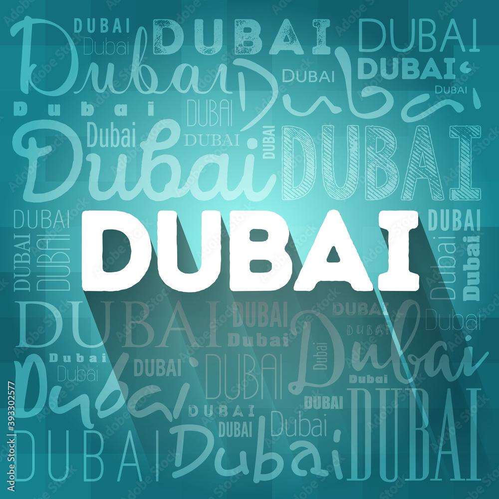 Dubai wallpaper word cloud, travel concept background Stock ...
