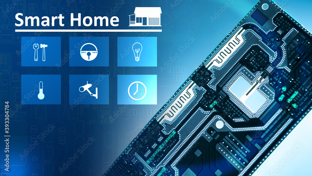 Smart home technology panel. PCB for Smart home technology integration ...
