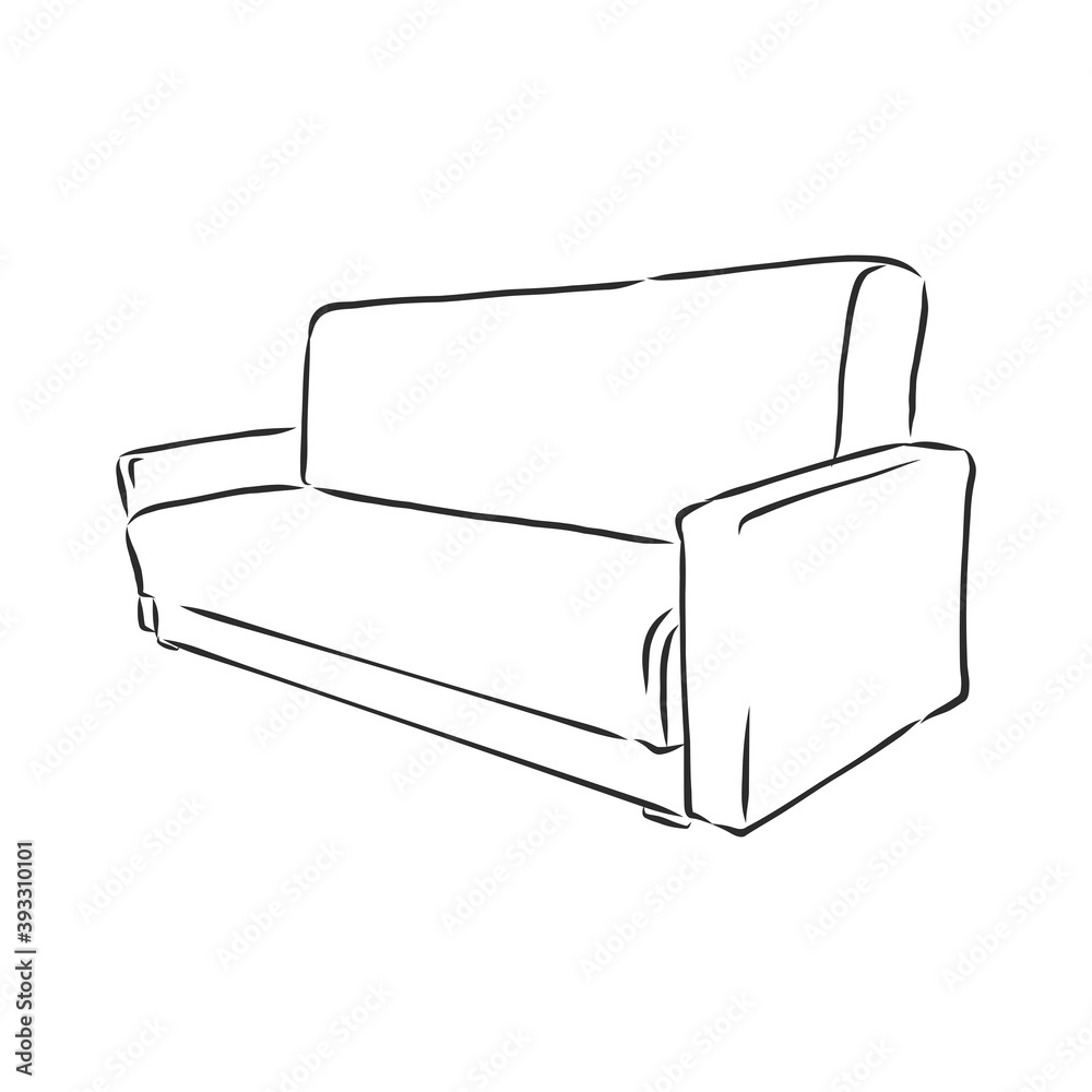 Sofa outline icon. Couch silhouette. Furniture for living room. Vector ...