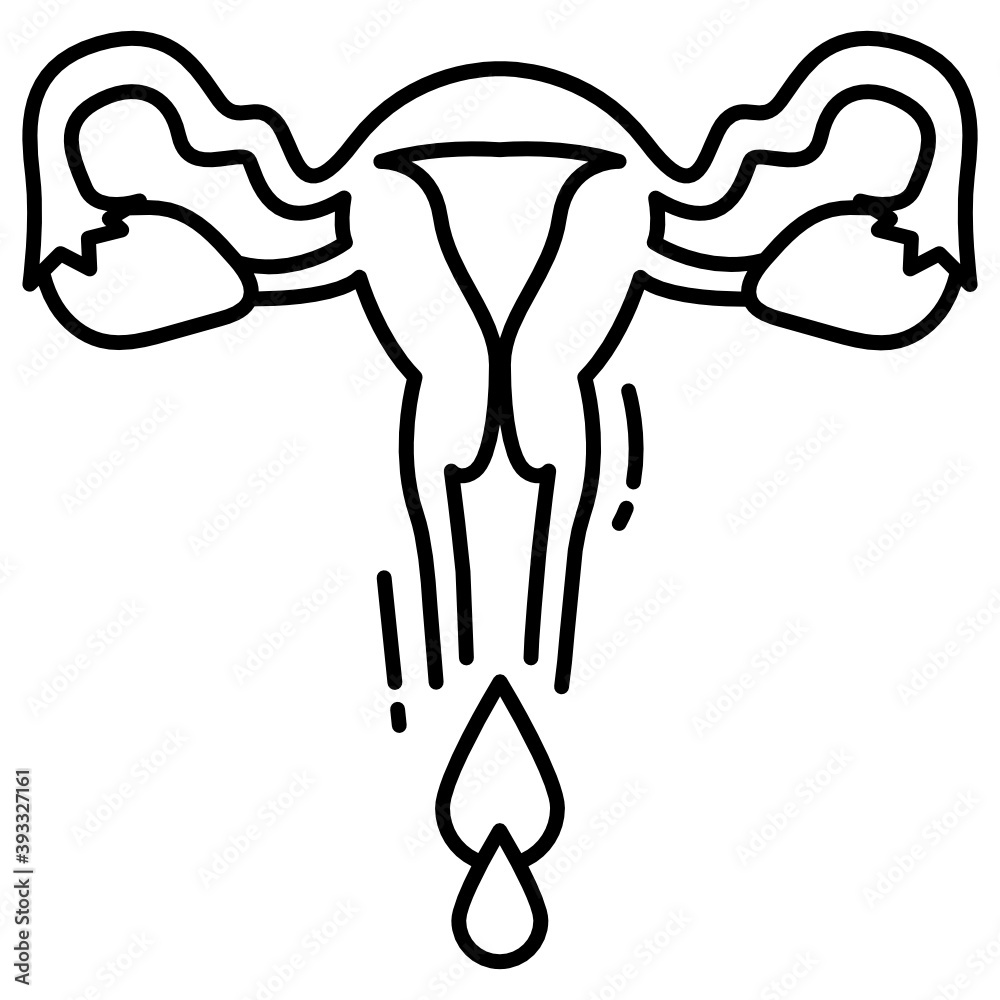 Abnormal Uterine Bleeding Concept, Extremely heavy period Vector Icon ...