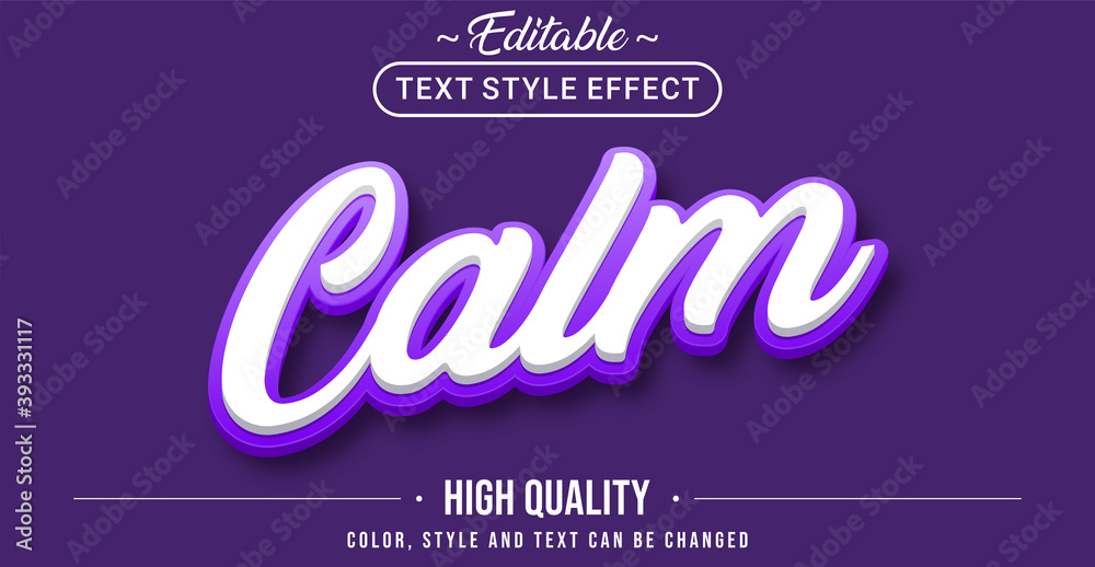 Editable text style effect - Calm with purple outline text style theme ...