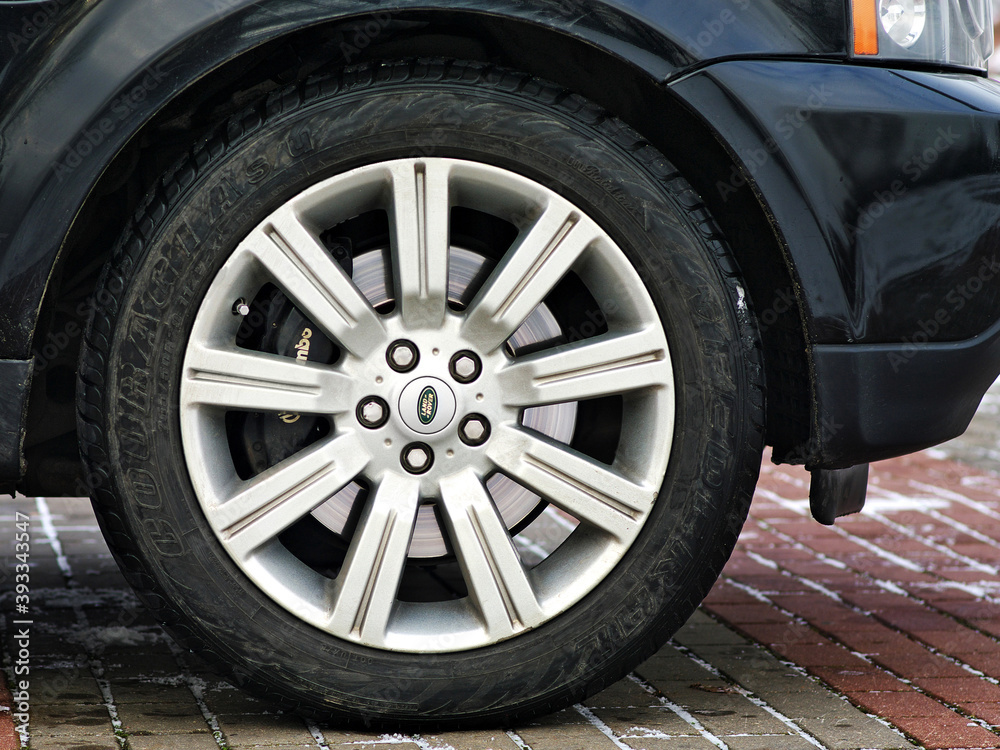 Grodno, Belarus, December 2012: Land Rover Range Rover Sport V8 ...