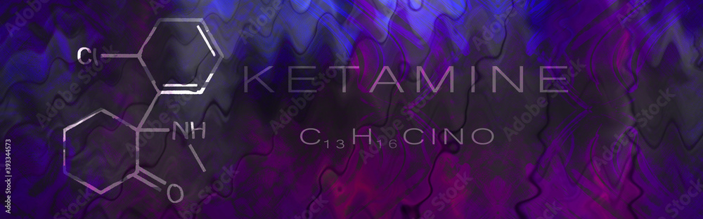 Ketamine. Dissociative ketamine. Chemical formula, molecular structure ...