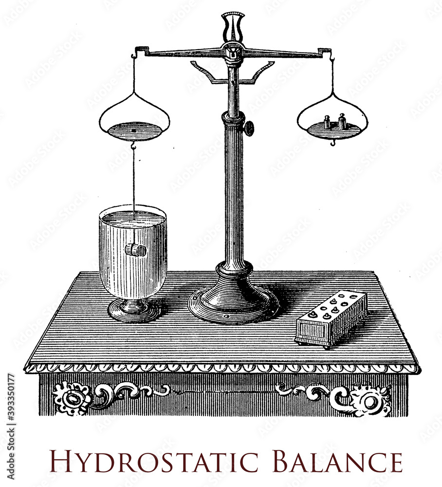 hydrostatic balance is a balance weighing substances in water to ...