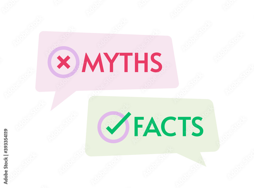 Myths facts icon vector color concept, idea of true or false ...