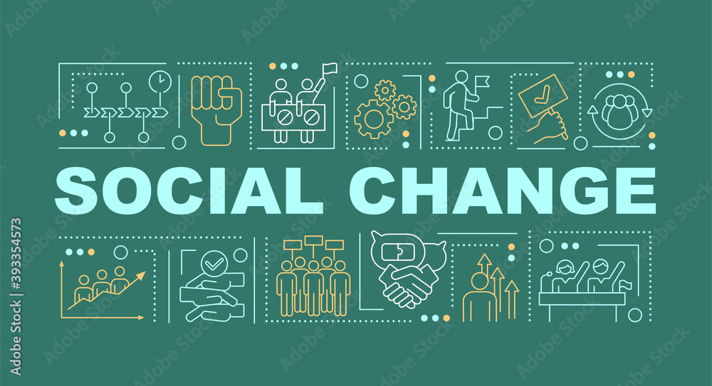 Vecteur Stock Social change word concepts banner. Activists collective ...