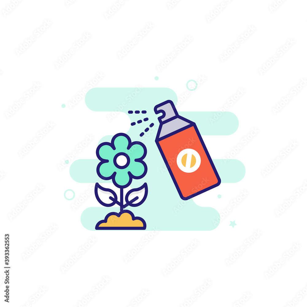 Plants Spray illustration Outline Filled Style Icon. EPS File 10 Stock ...