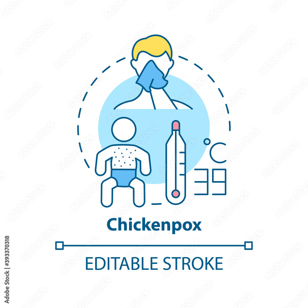 Chickenpox concept icon. Varicella idea thin line illustration. Highly ...