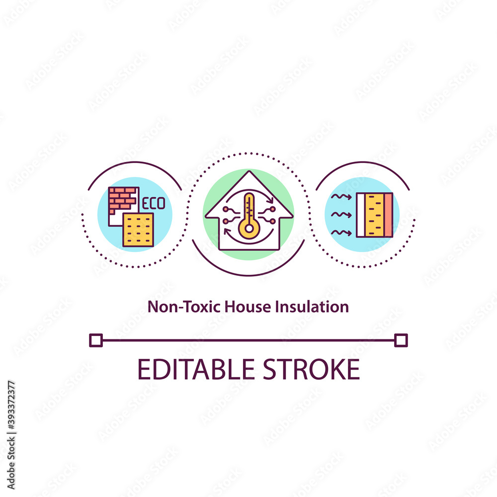 Non toxic house insulation concept icon. Ecological material in ...