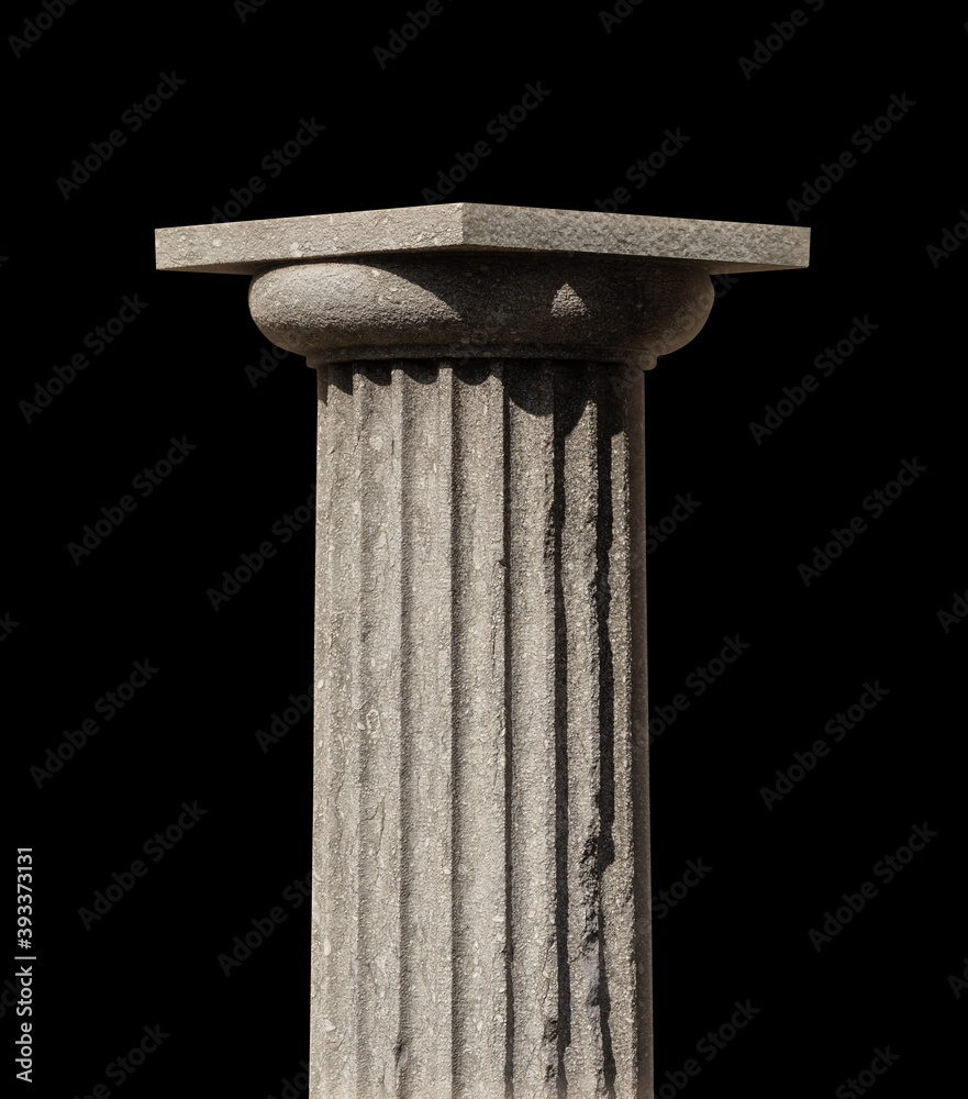 Elements of architectural decorations of buildings, columns and tops ...