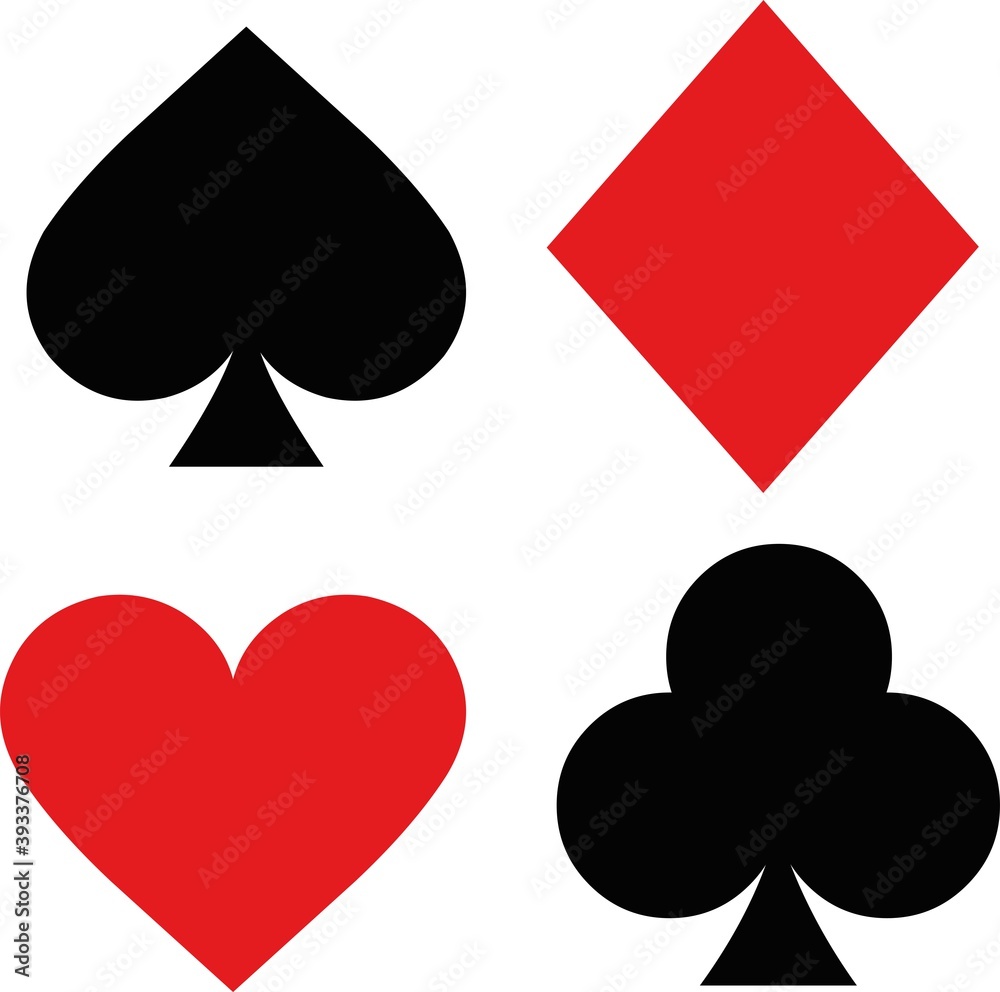 Vector illustration of playing card symbols emoticons Stock Vector ...