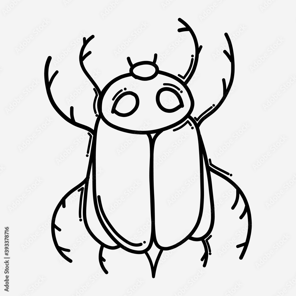 bug doodle vector icon. Drawing sketch illustration hand drawn line ...