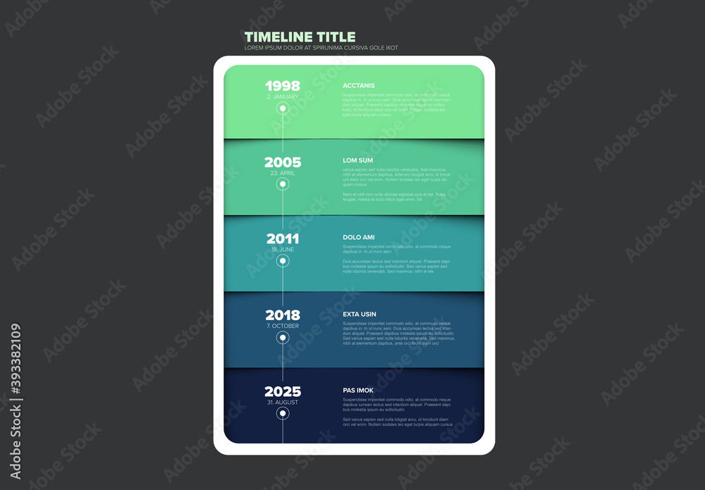 Blocks Timeline Layout with Rounded Frame Stock Template | Adobe Stock