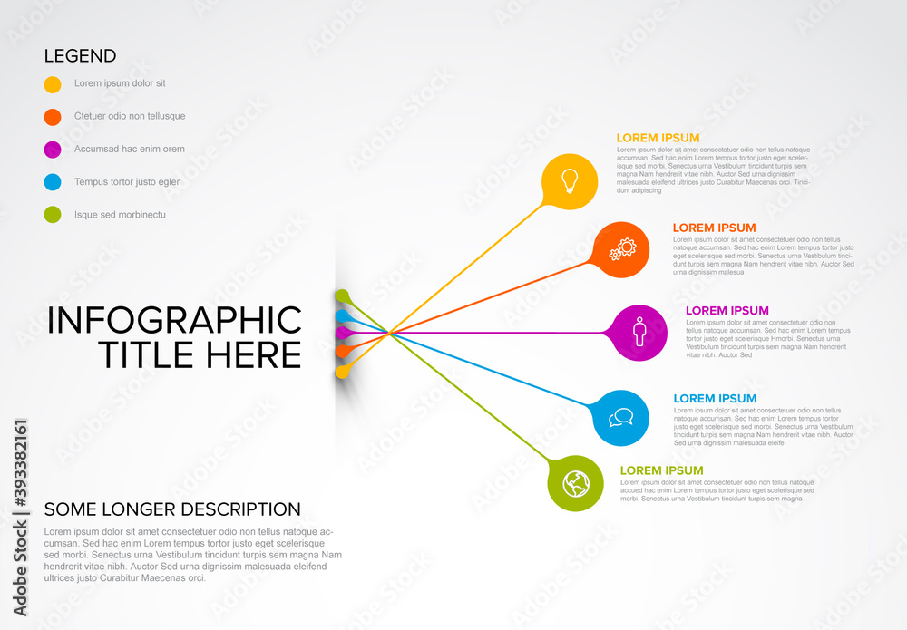 Five Elements Infographic Layout with Droplet Pointers Stock Template ...