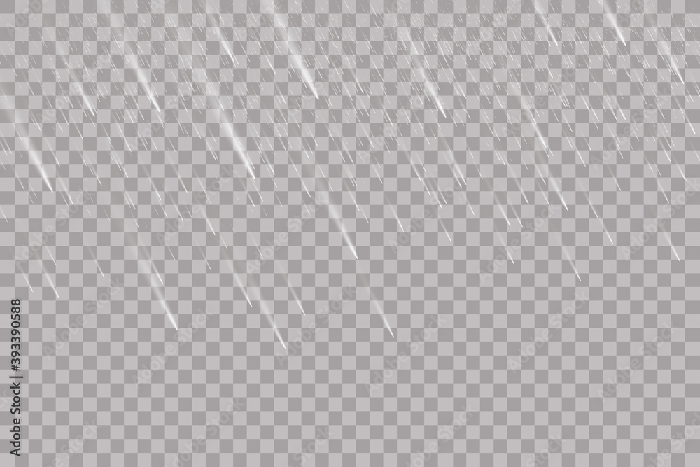 Rain transparent template background. Falling water drops texture ...
