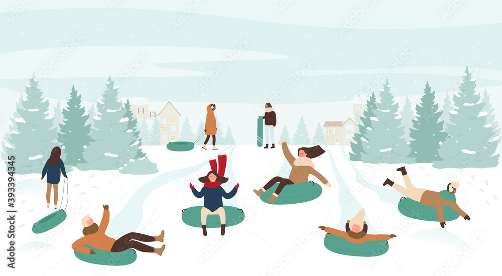 Sledding Hill Background Cartoon