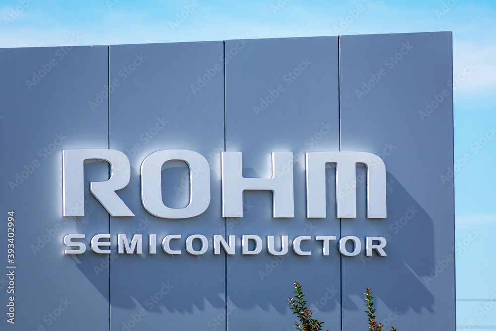 ROHM Semiconductor sign at Silicon Valley headquarters. Rohm ...