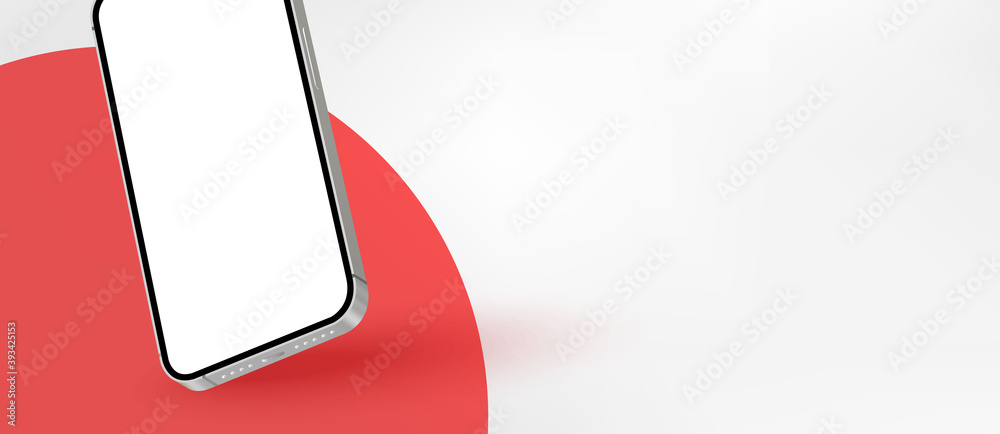 Realistic smartphone mockup presentation template. clean minimal phone ...