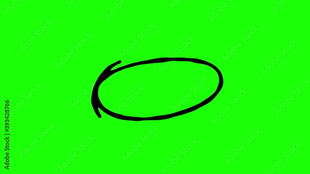 Animation Hand drawing circle highlight and delete with scribbles style ...