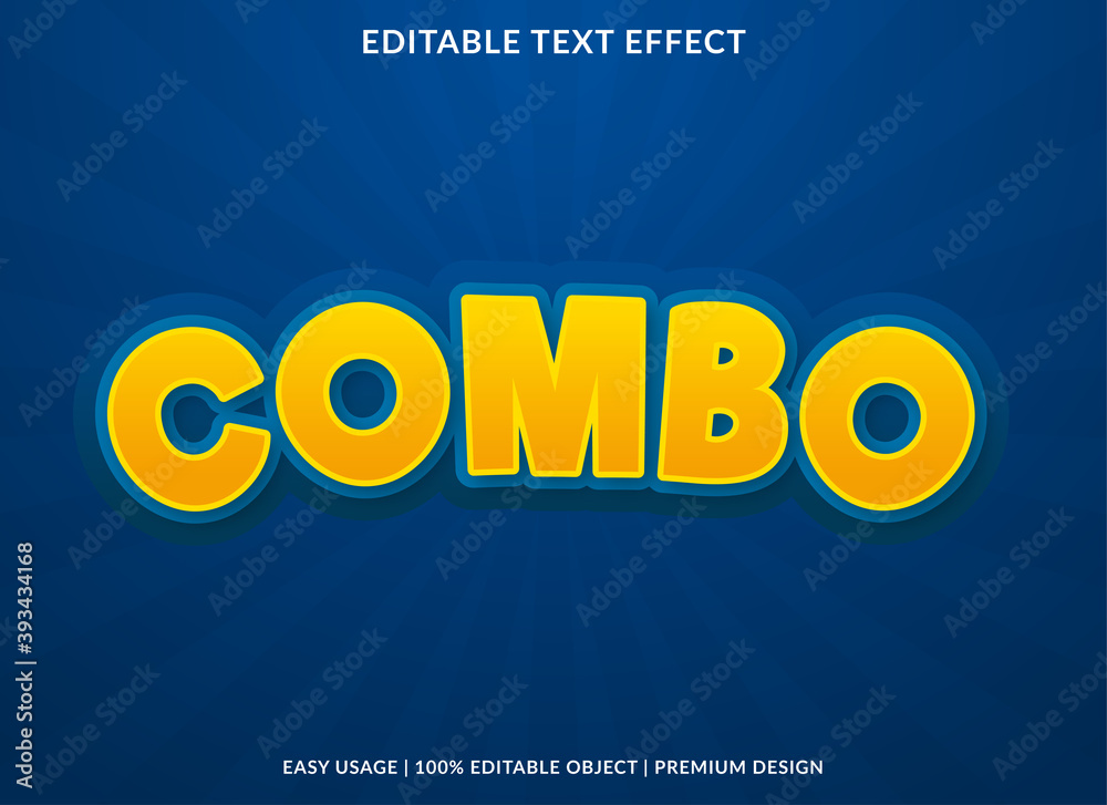 Vetor de combo text effect template design with bold font style use for ...