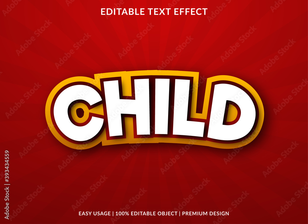 child text effect template design with cartoon font style use for brand ...