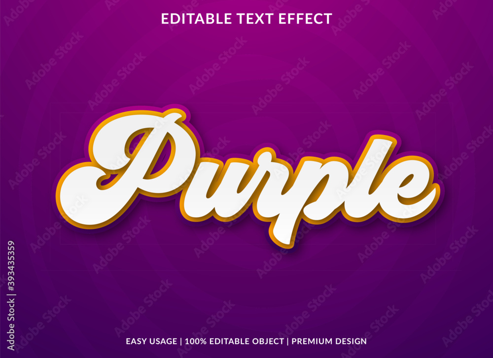 purple text effect template design with retro font style use for brand ...