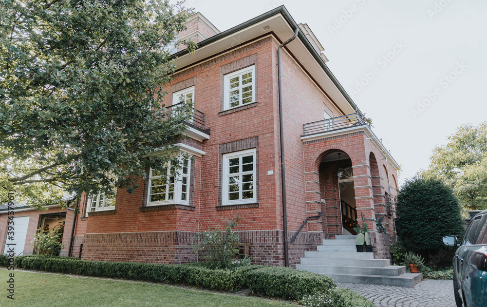 Beautiful structure of old brick house Stock Photo | Adobe Stock