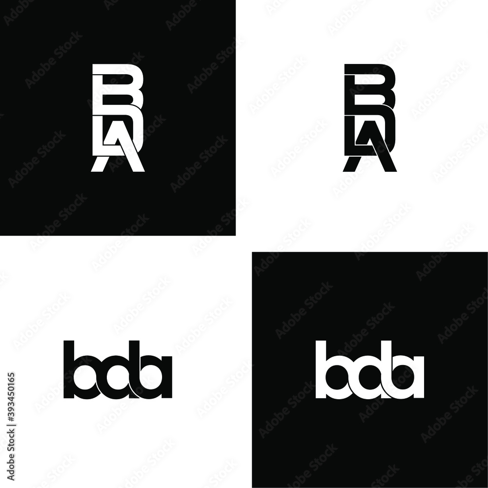 bda letter original monogram logo design set Stock Vector | Adobe Stock