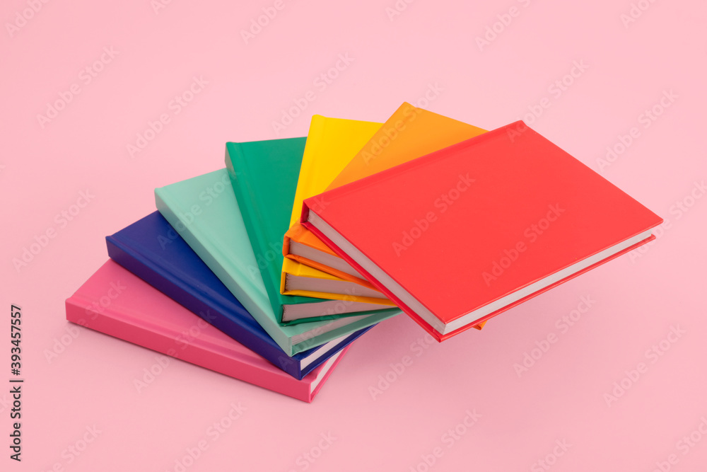 Rainbow notebooks Stock Photo | Adobe Stock