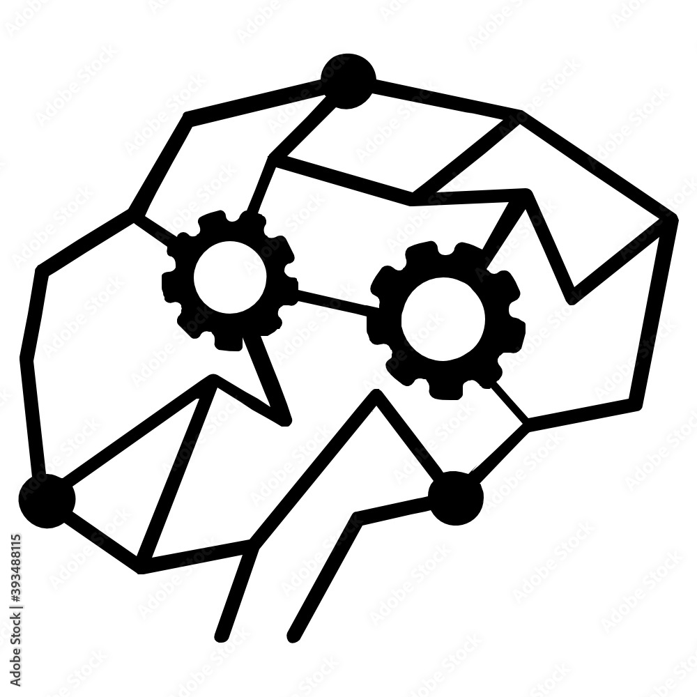Abstract Artificial Intelligence Neural Network Icon Stock Vector Adobe Stock