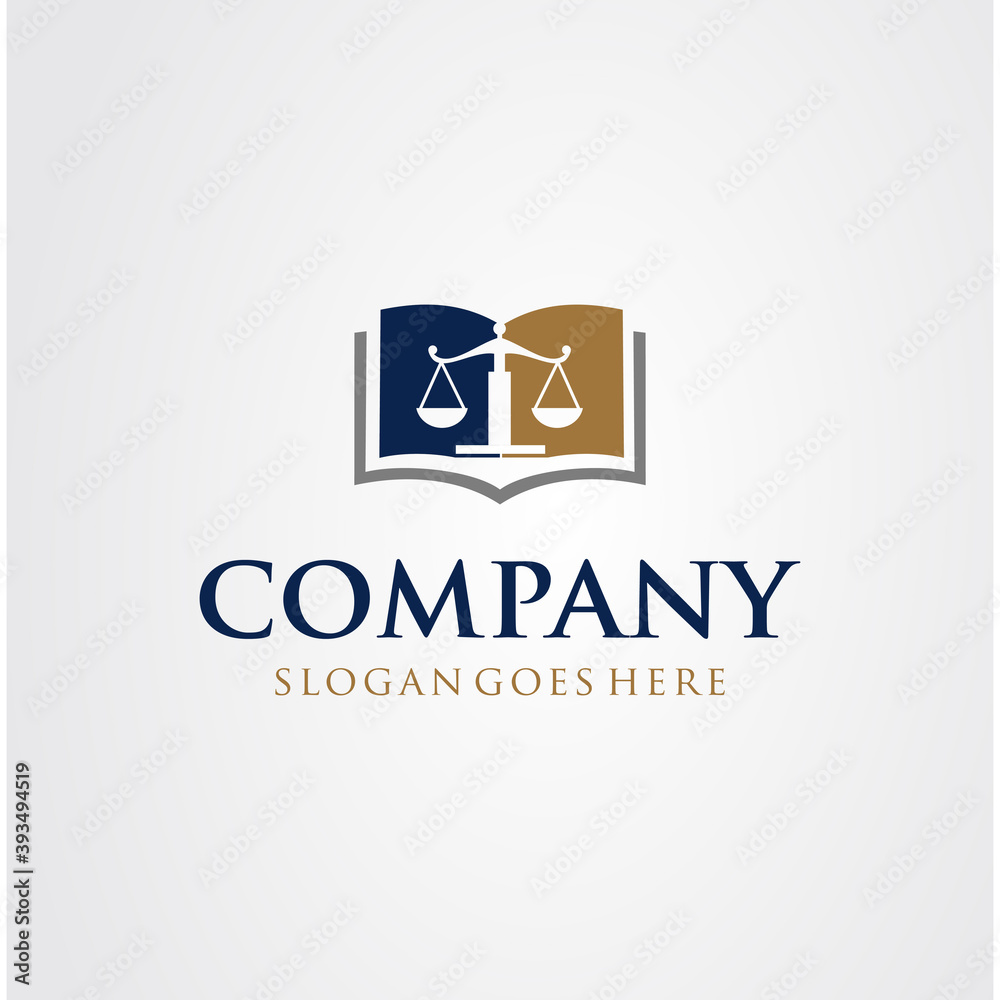 Law education logo Design Template. Scales Justice Book Logo Design ...