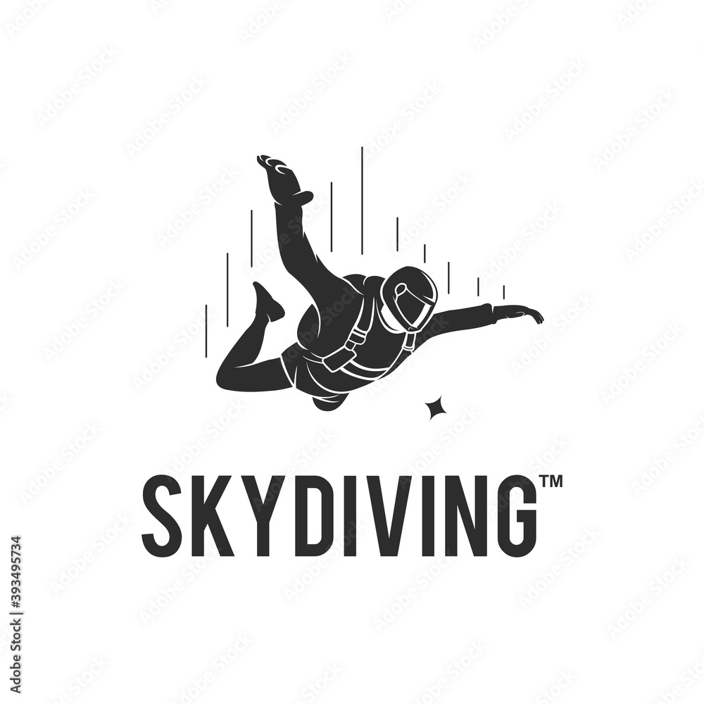 skydiving logo icon Sport emblem เวกเตอร์สต็อก | Adobe Stock