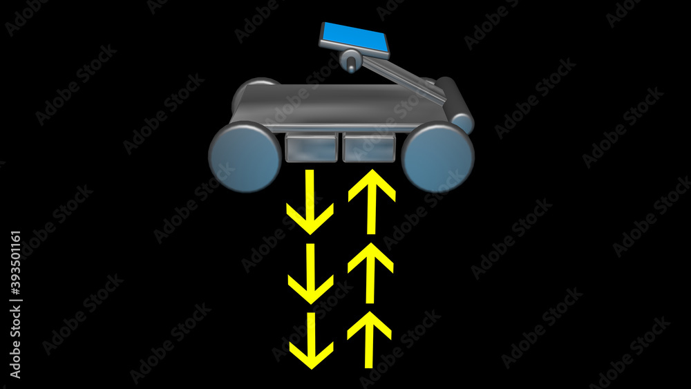 Ground penetrating radar GPR scanning system. GPR emits scan signals to ...