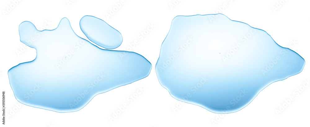 real image, top view spilled water drop on the floor isolated with ...