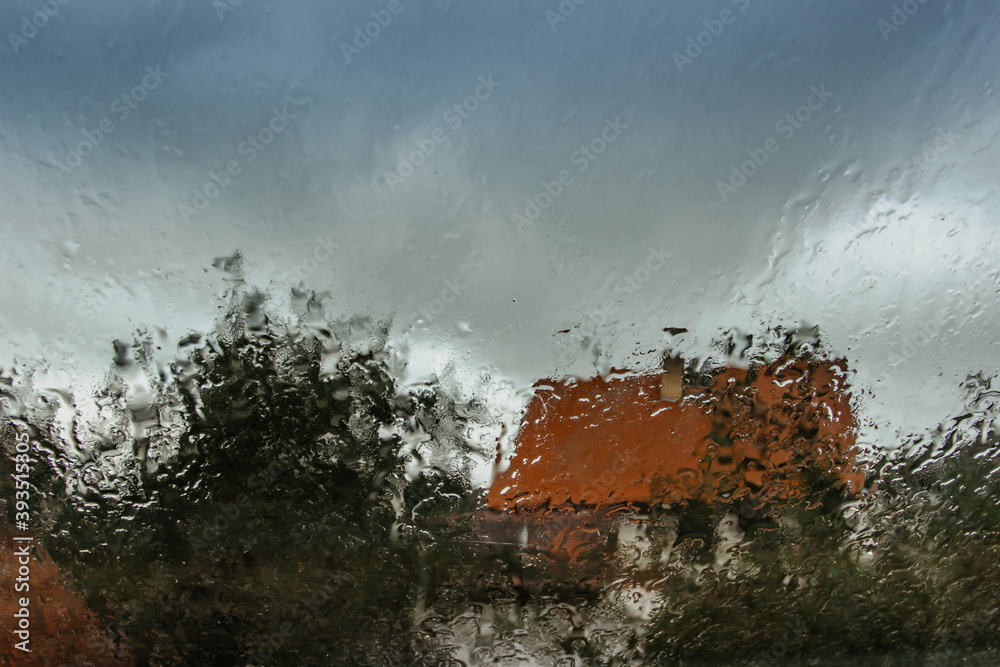Raining Window Background