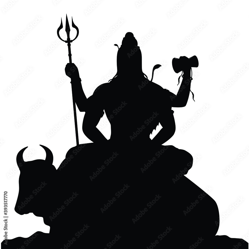 Lord Shiva silhouette vector vector Stock Vector | Adobe Stock