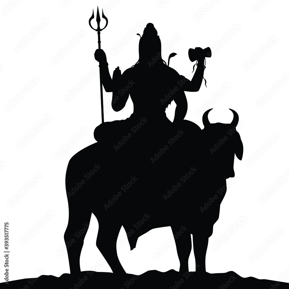 Lord Shiva silhouette vector vector Stock Vector | Adobe Stock