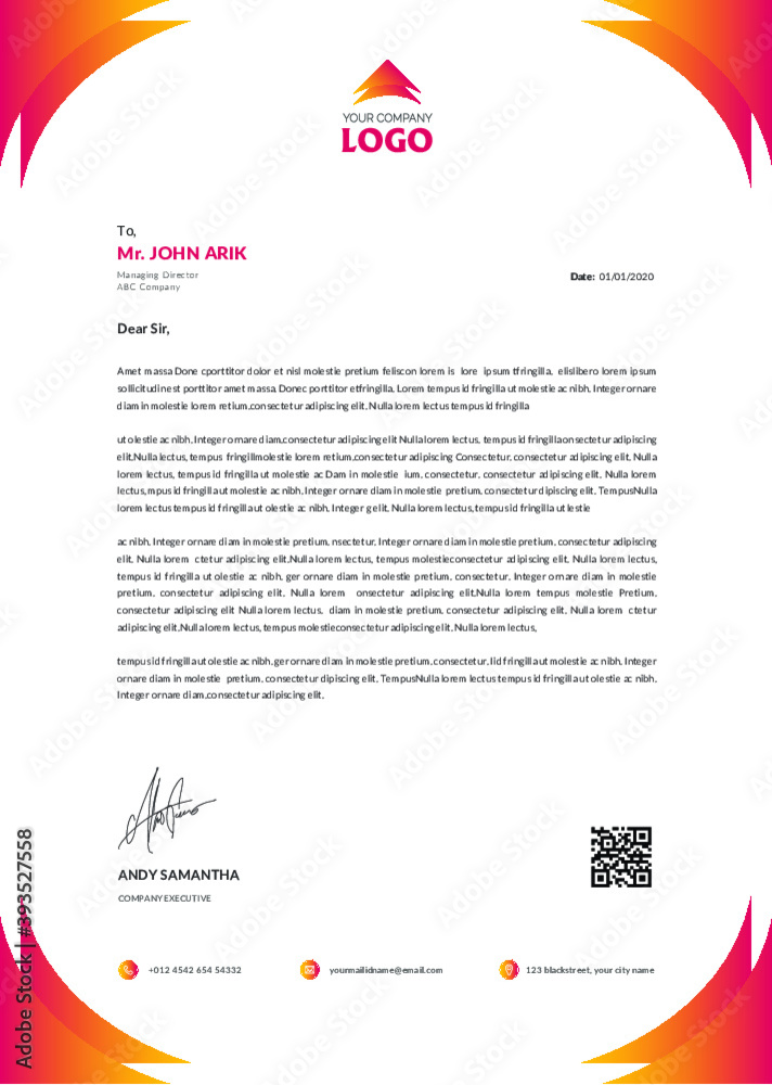 Vetor de Gradient Letterhead Design, Print Letterhead Template, Letterhead Vector, Stationary ...
