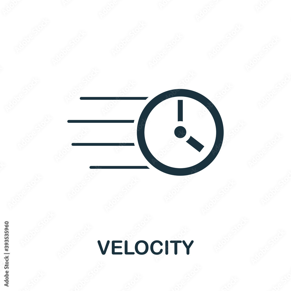 Velocity icon. Simple element from agile method collection. Filled ...