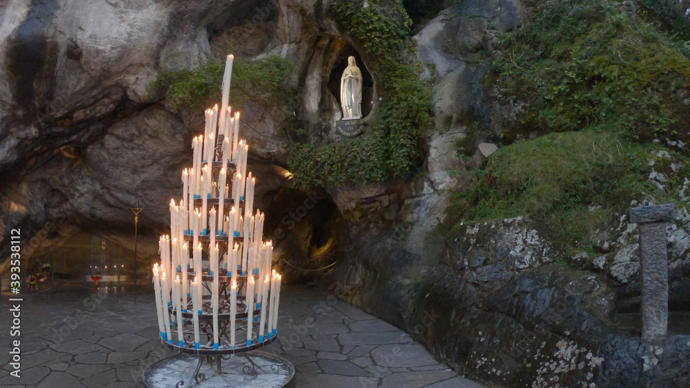The Grotto of Massabielle is the place where the Virgin appeared to Bernadette Soubirous, a 14 ...